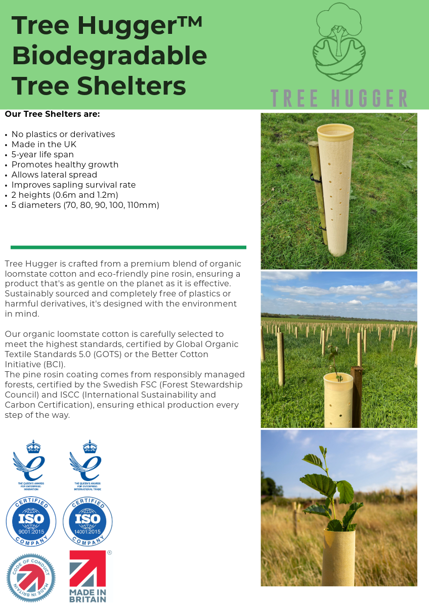 Tree Hugger™ Biodegradable Shelters And Guards | Amenity Choice