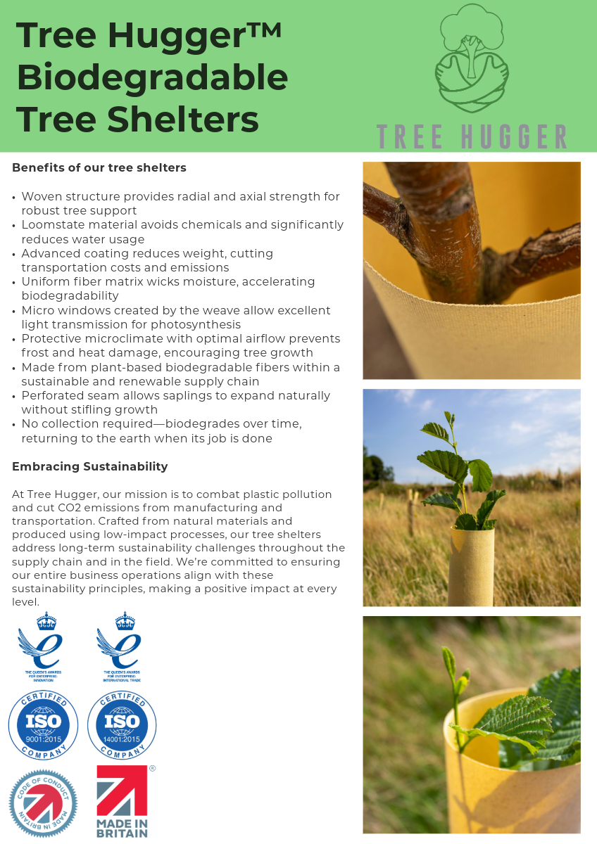 Tree Hugger™ Biodegradable Shelters And Guards | Amenity Choice
